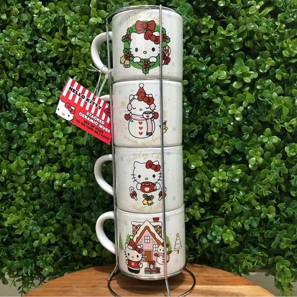 Sanrio | Kitchen | Sanrio Hello Kitty New Stacked Ceramic Mugs 4 Oz ...